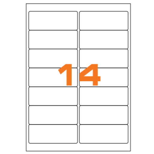 Etichette fogli A4 formato 99,1x38,1 angoli arrotondati